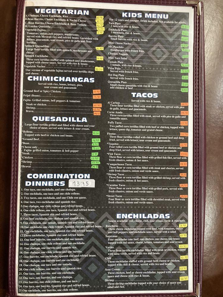 Menu at EL PATIO MEXICAN RESTAURANT BAR & GRILL, New Roads, Memorial Blvd