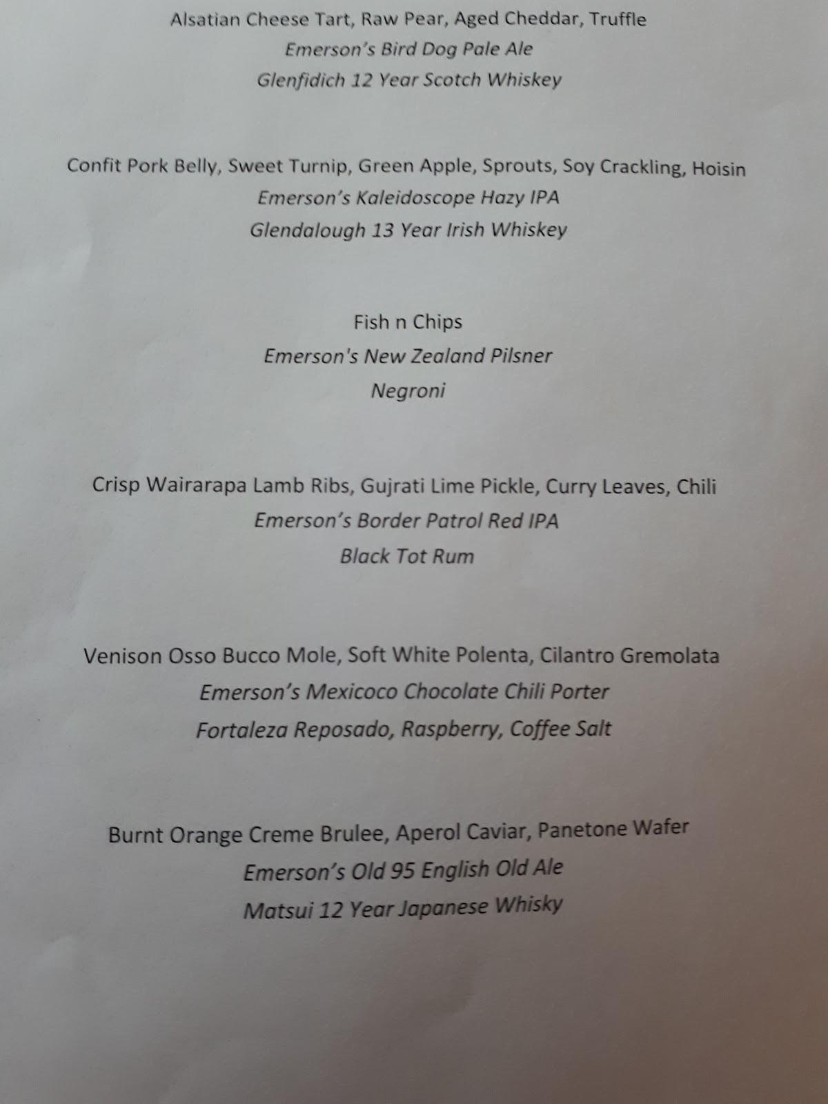 Menu at Logan Brown Restaurant, Wellington