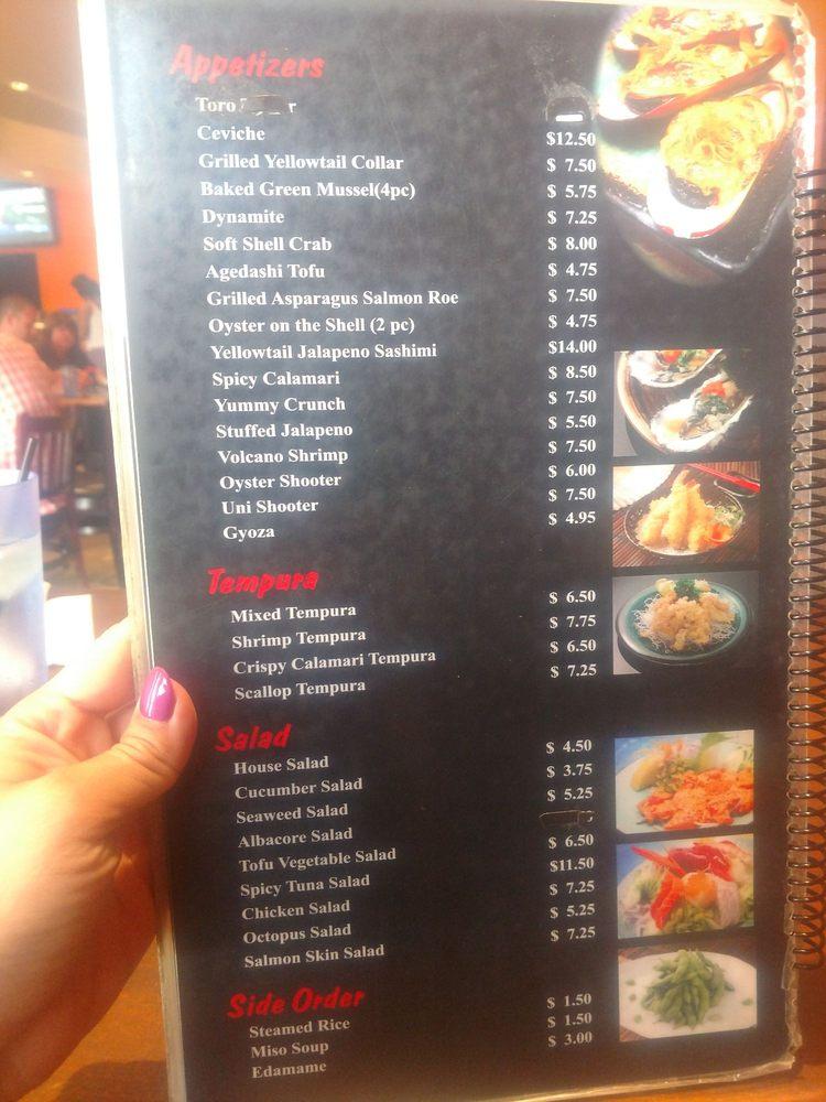 Menu at Mika Sushi restaurant, Camarillo