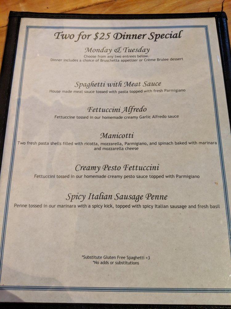 Menu at Bruno's Pizzeria, Lake Stevens