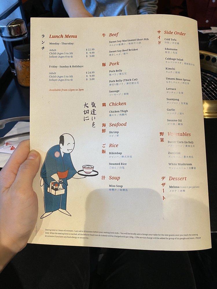 Menu at Gyubee Japanese Grill (Ottawa) BBQ, Ottawa