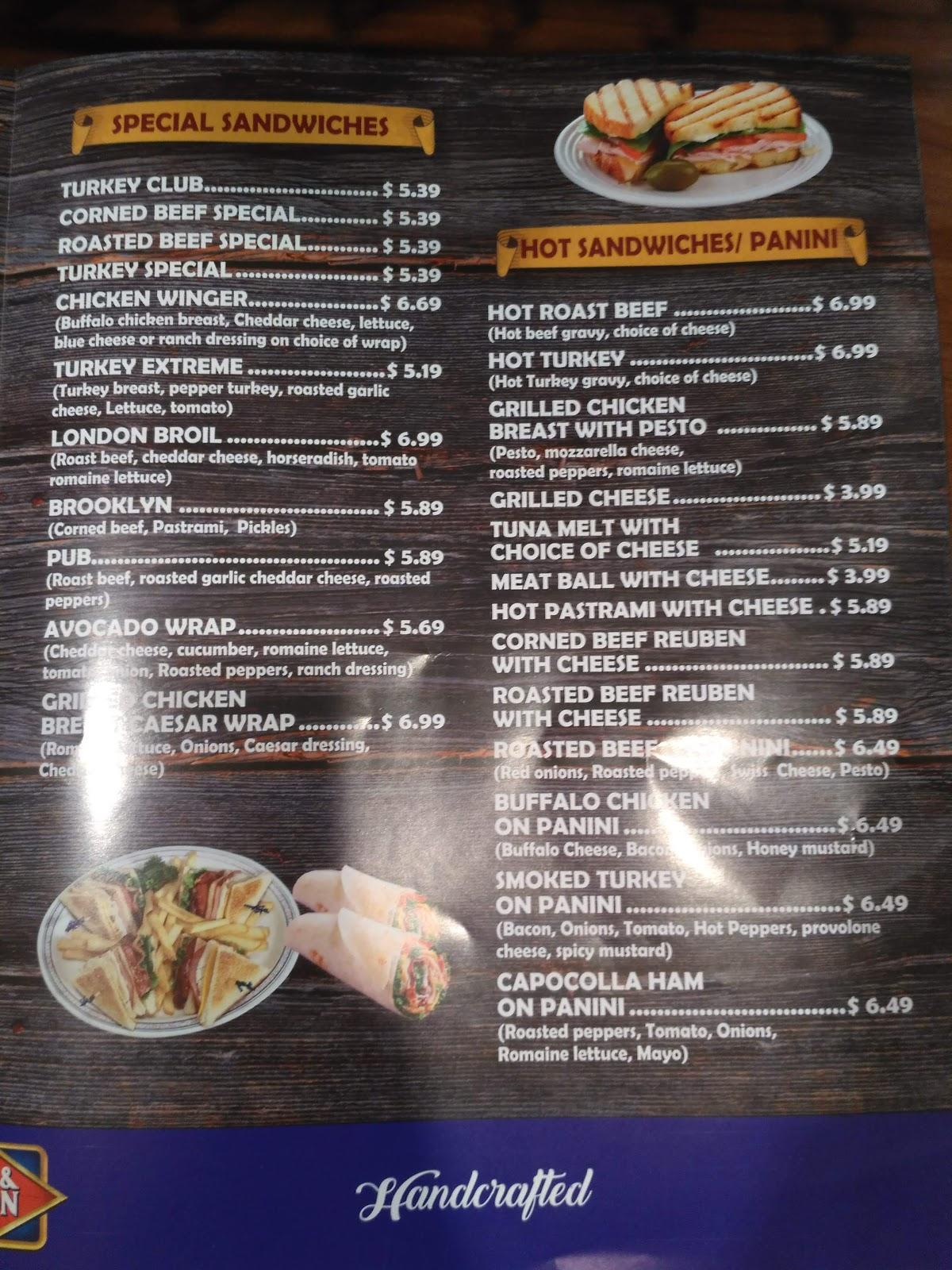 Menu at Museum Deli restaurant, Philadelphia, 333 Spring Garden St