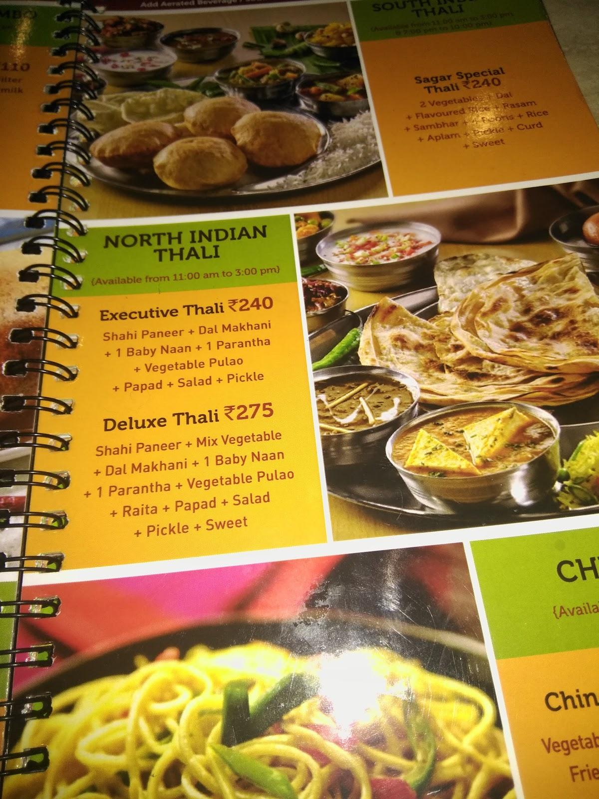 Menu at Sagar Ratna, Pathankot, Opp