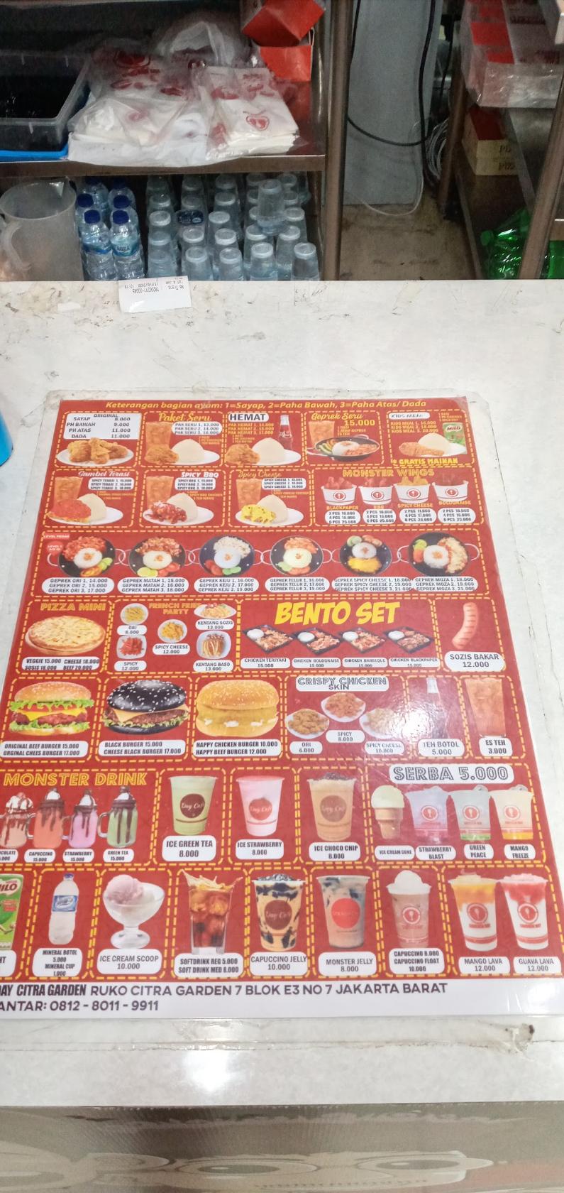 Menu at Chicken Day Citra Garden 7 restaurant, West Jakarta