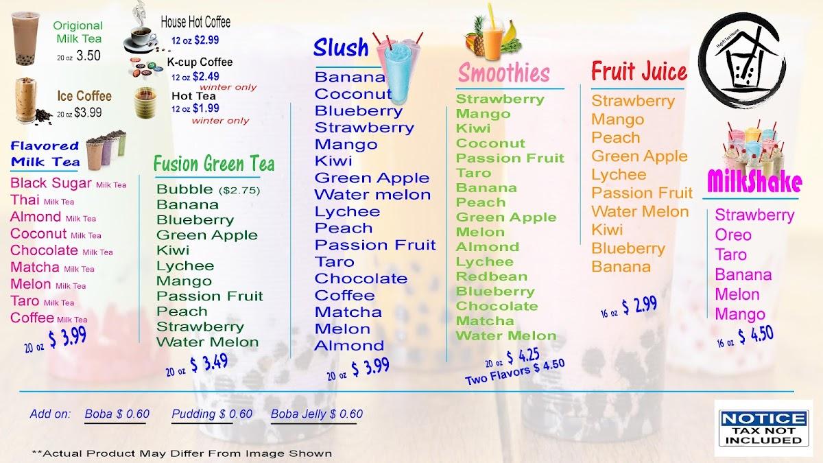Menu at High5 Tea House, Redlands