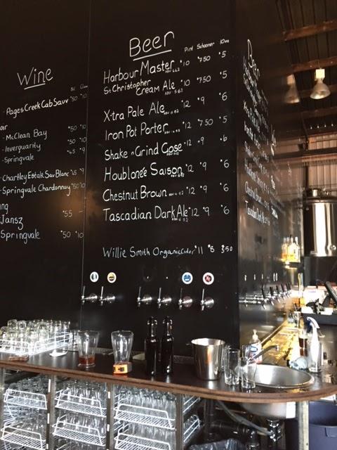 Menu at Hobart Brewing Co, Hobart