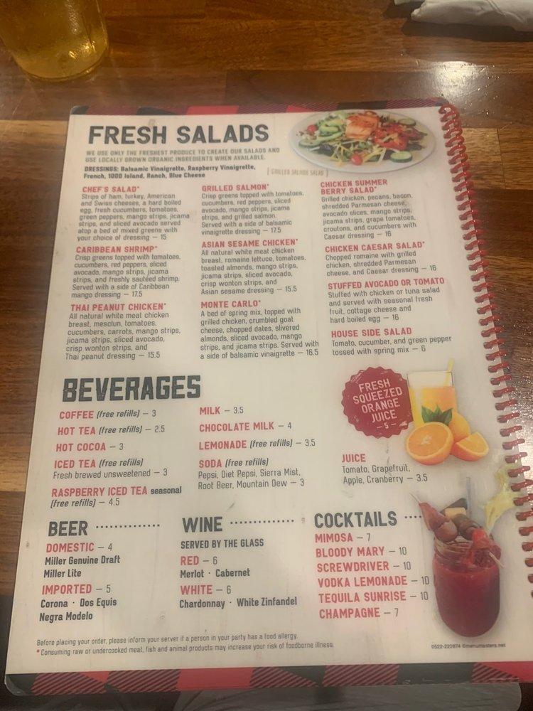 Menu at Lumber Inn restaurant, Delafield