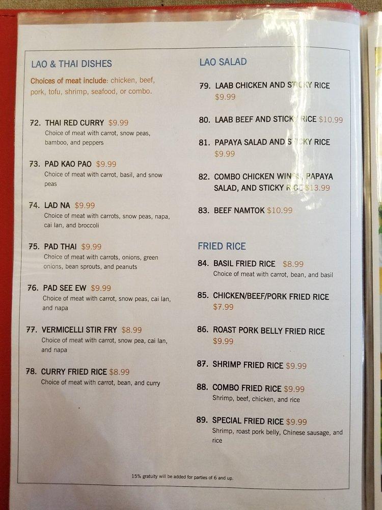 Menu at TNT Vietnamese Restaurant, Des Moines