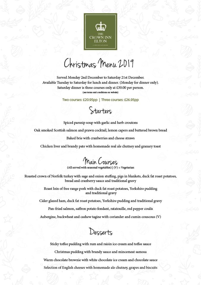 Menu at The Crown Inn Elton pub & bar, Peterborough, 8 Duck St