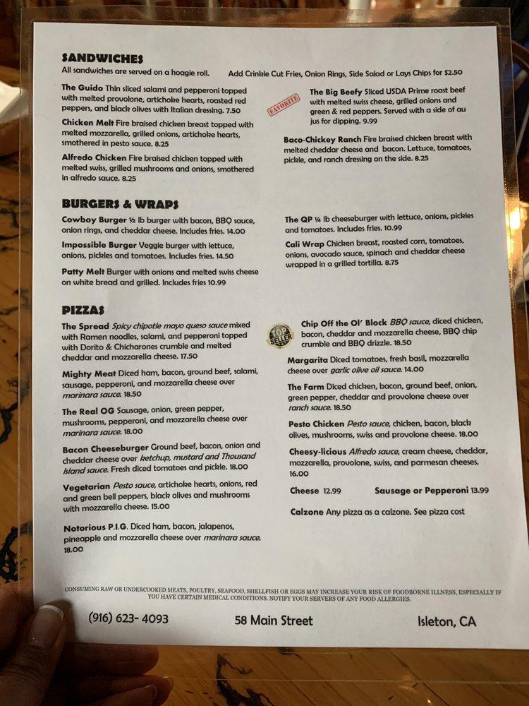 Menu at The Joint pub & bar, Isleton