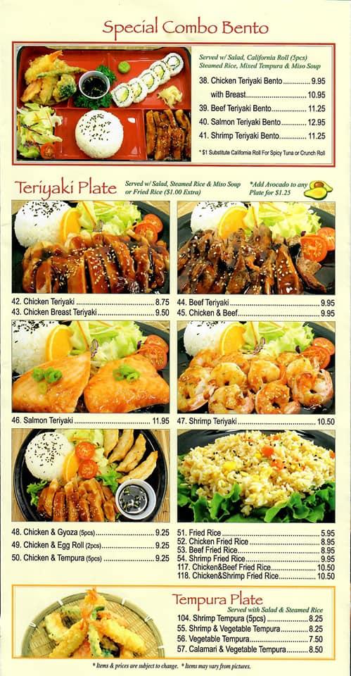 Carta del restaurante Blue Sushi&Teriyaki, Wasco