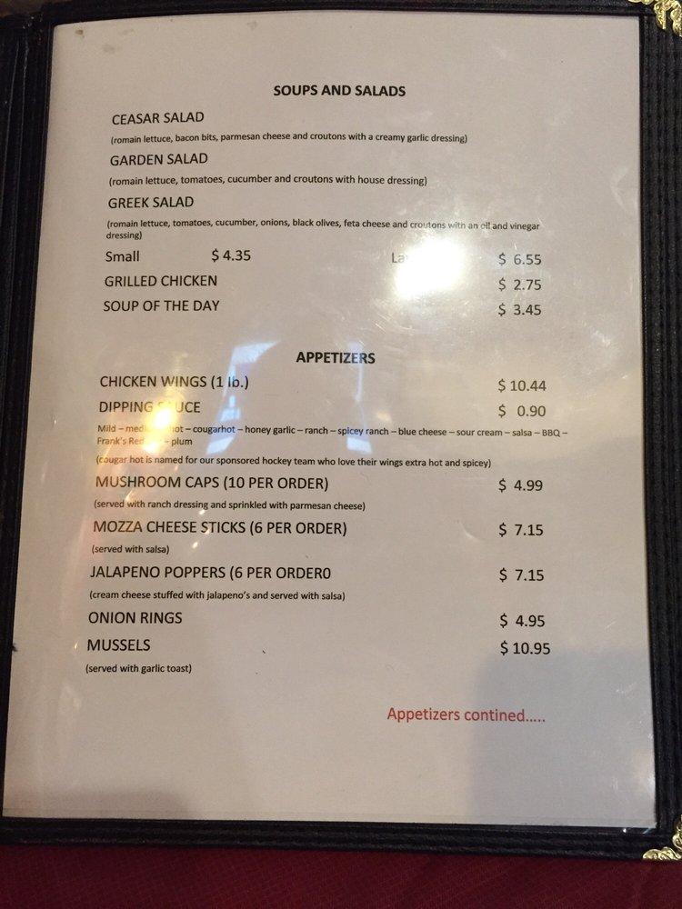 Menu at Moneta Bar & Grill, Timmins