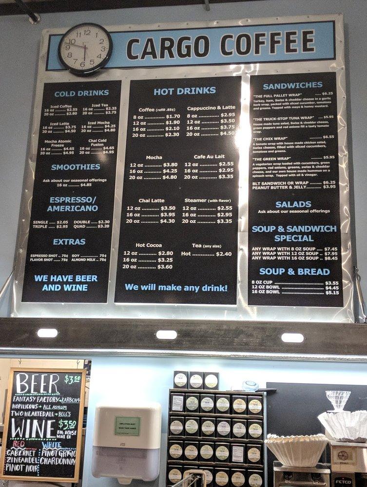 Menu at Cargo Coffee restaurant, Madison, 750 E Washington Ave