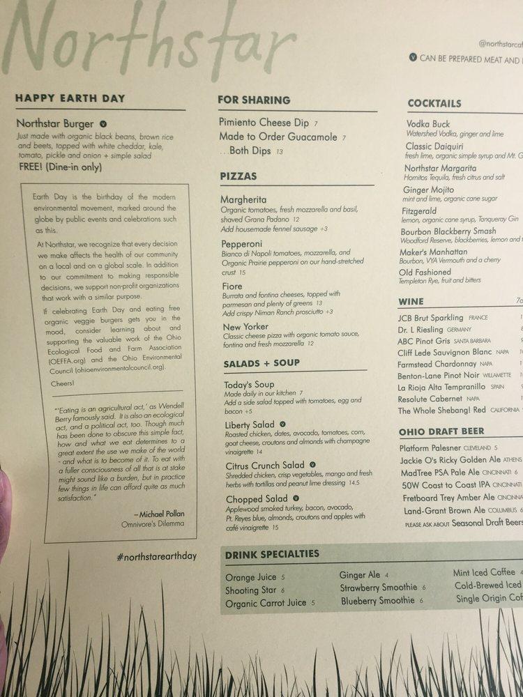 Menu at Northstar Cafe at Liberty Center, Wetherington, Sloan Way