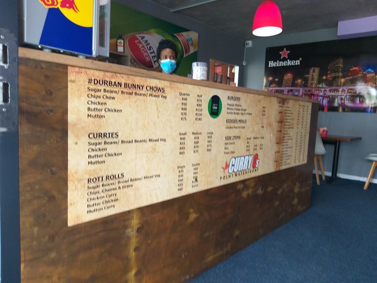Menu at The Curry Os Point Waterfront restaurant, Durban