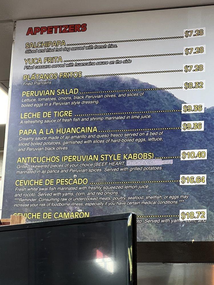 Menu at The Latin Chef Liberty Station restaurant, San Diego