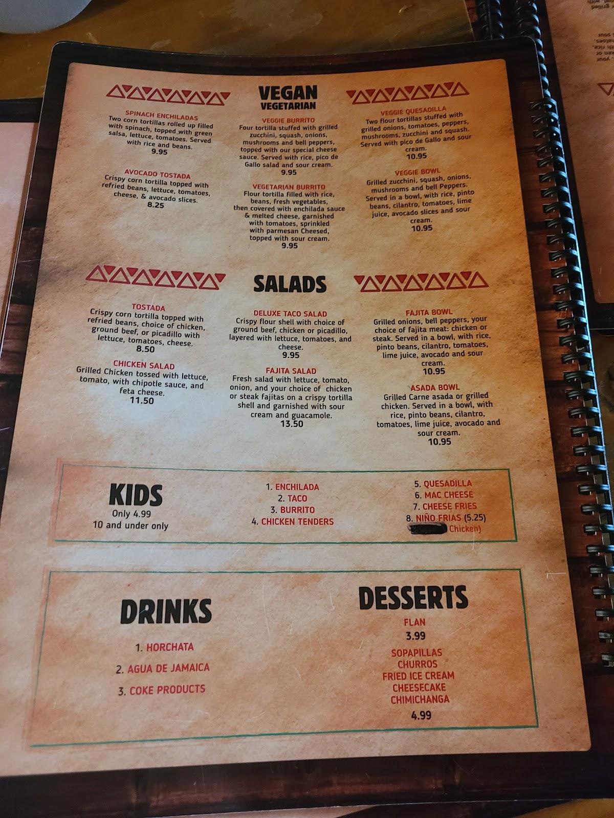 Menu at Casa Frias Mexican Cuisine restaurant, Mayo