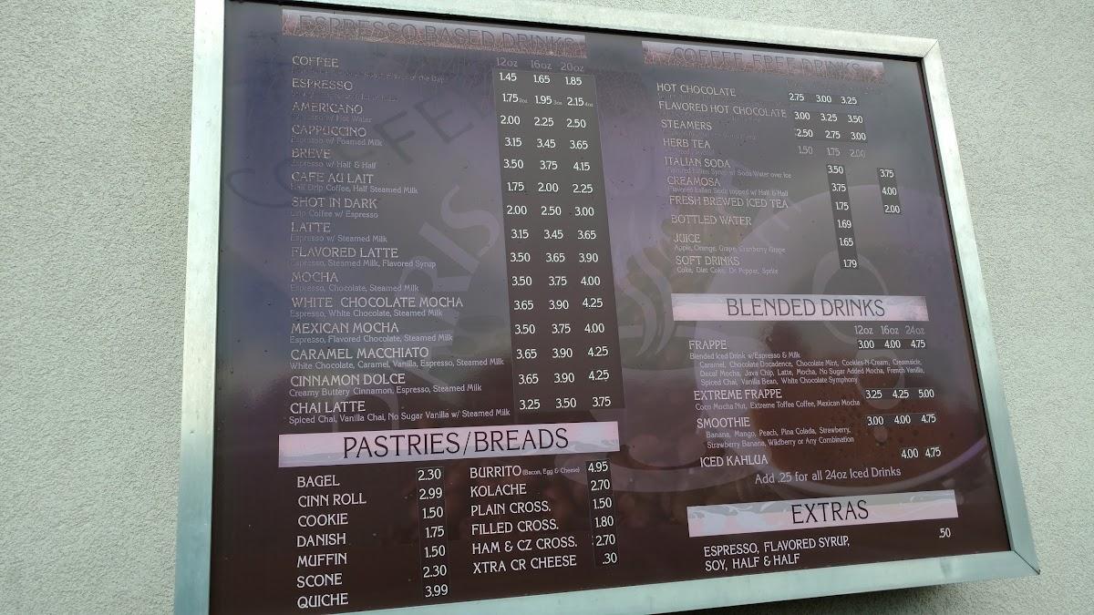 Menu at Paris Coffee Co cafe, Paris, 201 N Collegiate Dr #225