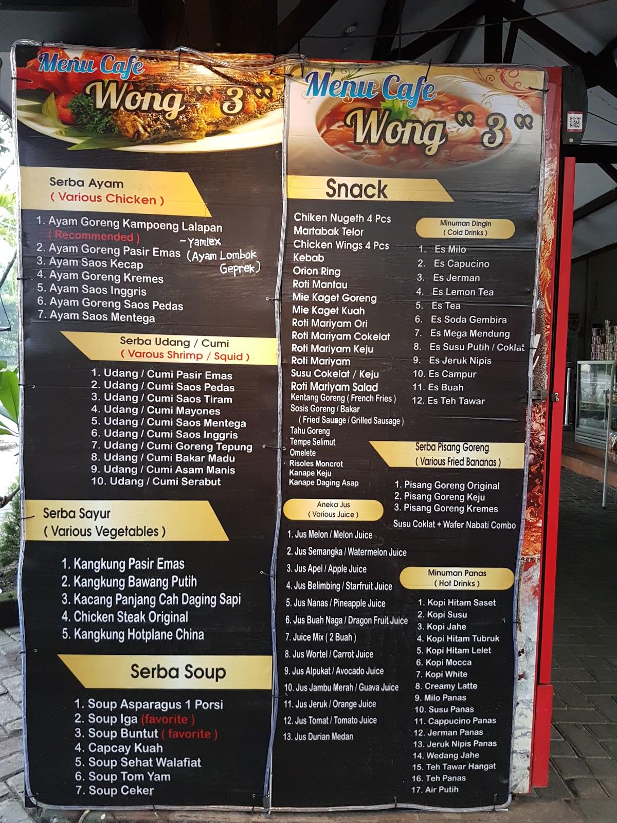 Menu at CAFE n RESTO WONG TELU SPBU GRATI, Indonesia