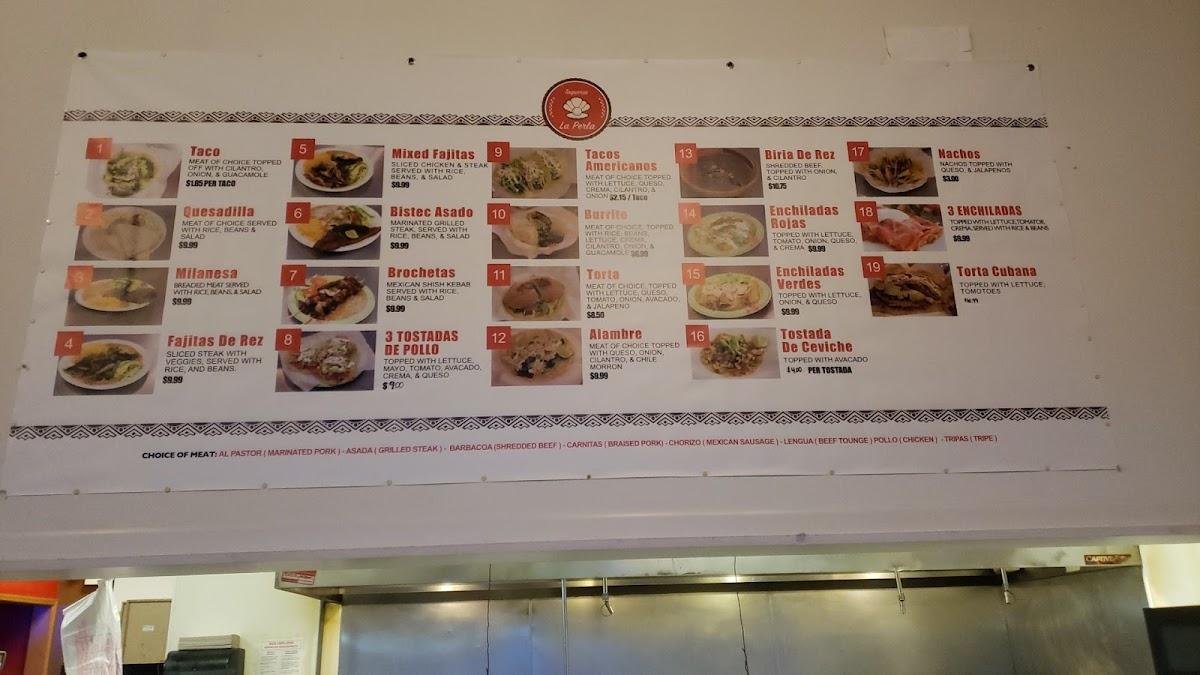 Menu at La Perla Market restaurant, Waite Park