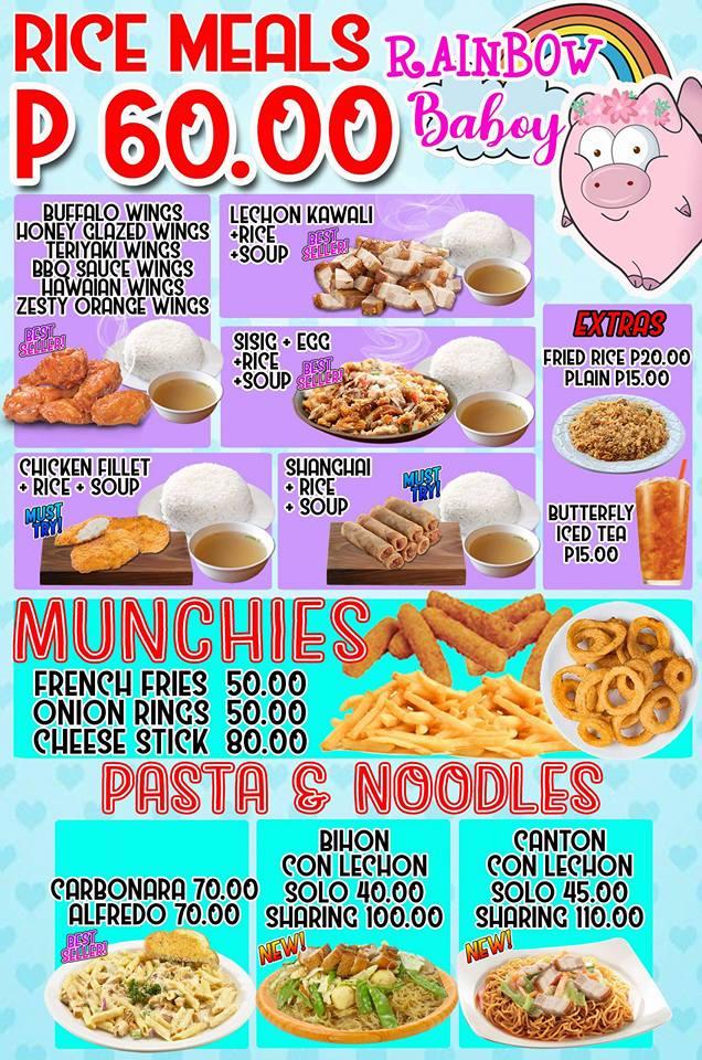 Carta del pub y bar Rainbow BABOY, Ciudad Quezon