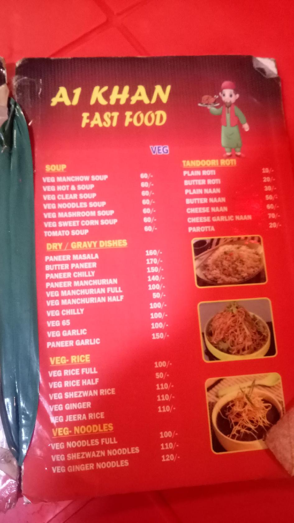 Menu at A1 Khan Fast Food Restaurant, Margao
