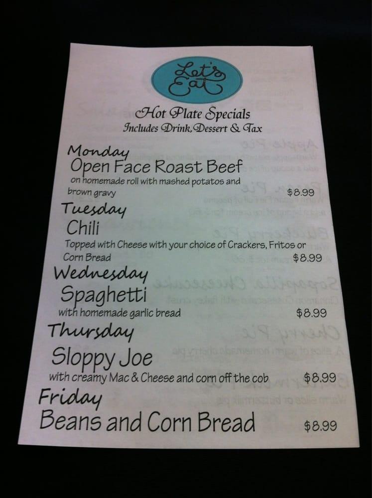 Menu at Let's Eat desserts, Alma