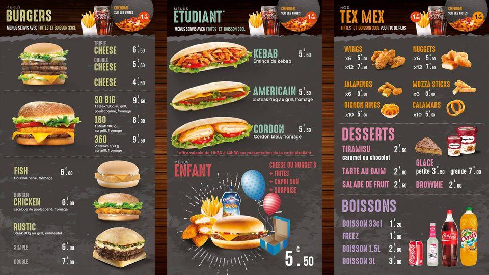 Carta del restaurante O'cezam louvres, Louvres