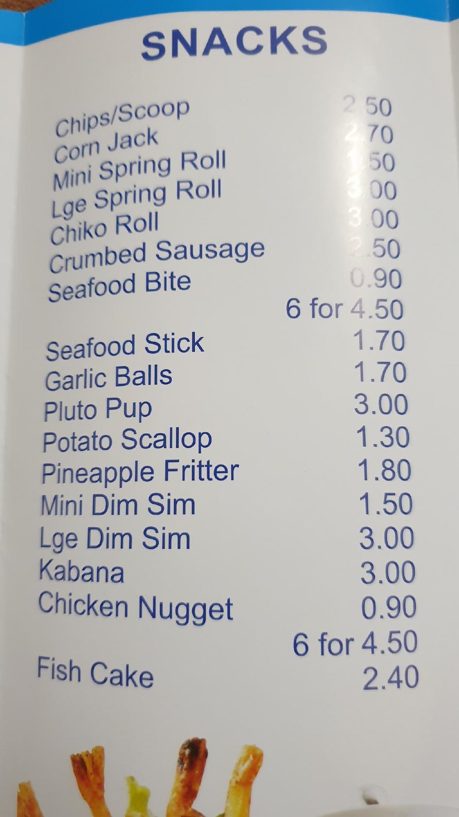 Menu at Charlie de Cod Southport restaurant, Southport, 30 Musgrave Ave