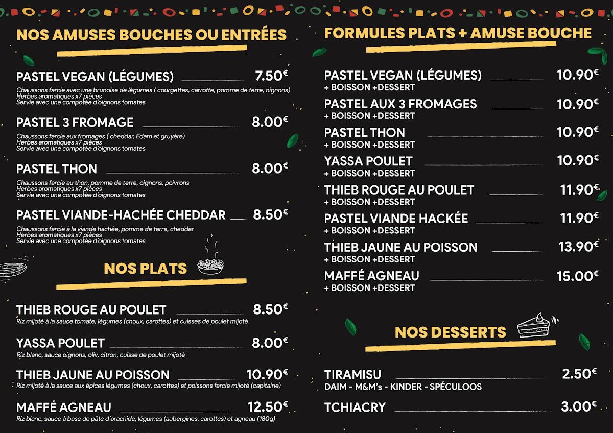 Menu at Le kôrô restaurant, Ris-Orangis