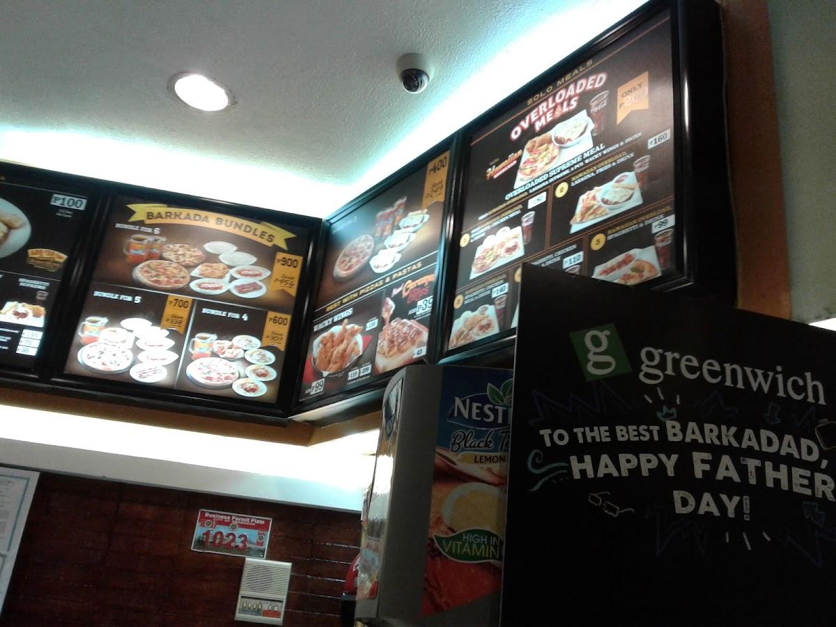 Menu at Greenwich restaurant, Sorsogon City, Magsaysay St