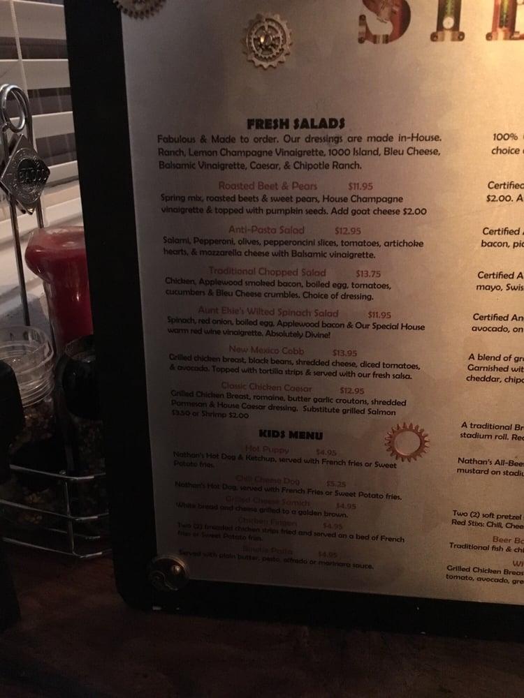 Menu at Steampunk Café & Grill cafe, Tehachapi