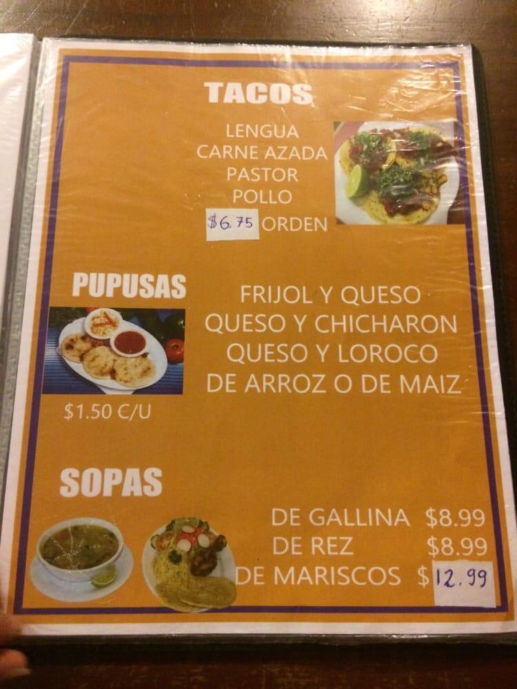 Menu at Tako Tako restaurant, Richmond