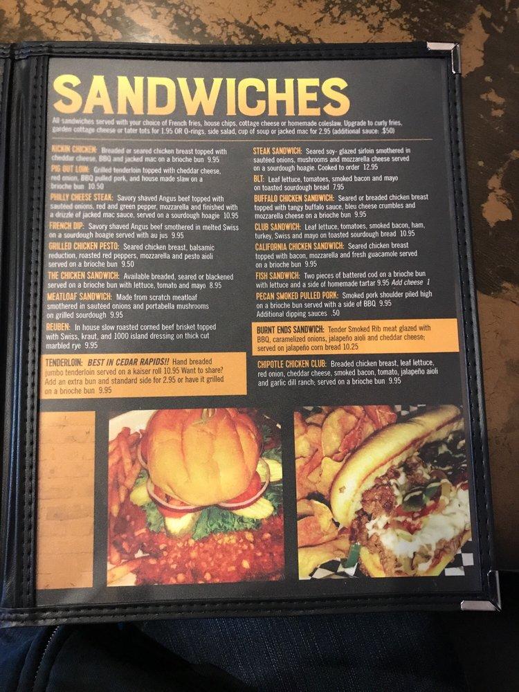 Menu at The Blind Pig pub & bar, Cedar Rapids