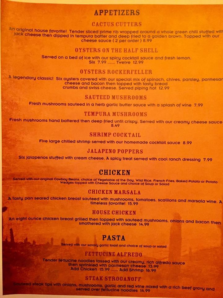 Menu at The Brite Spot pub & bar, Sierra Vista Southeast
