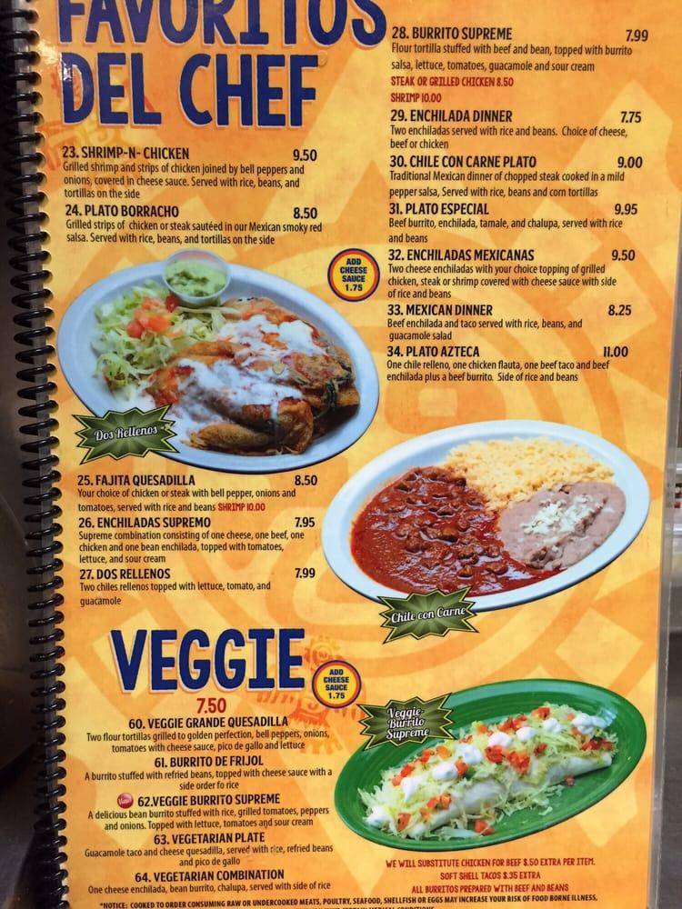 Carta del restaurante Aztecas Mexican Grill, Pell City