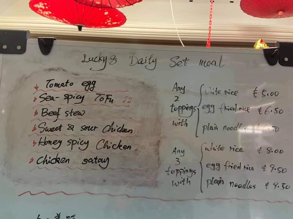 Menu at Lucky 8 restaurant, Luton