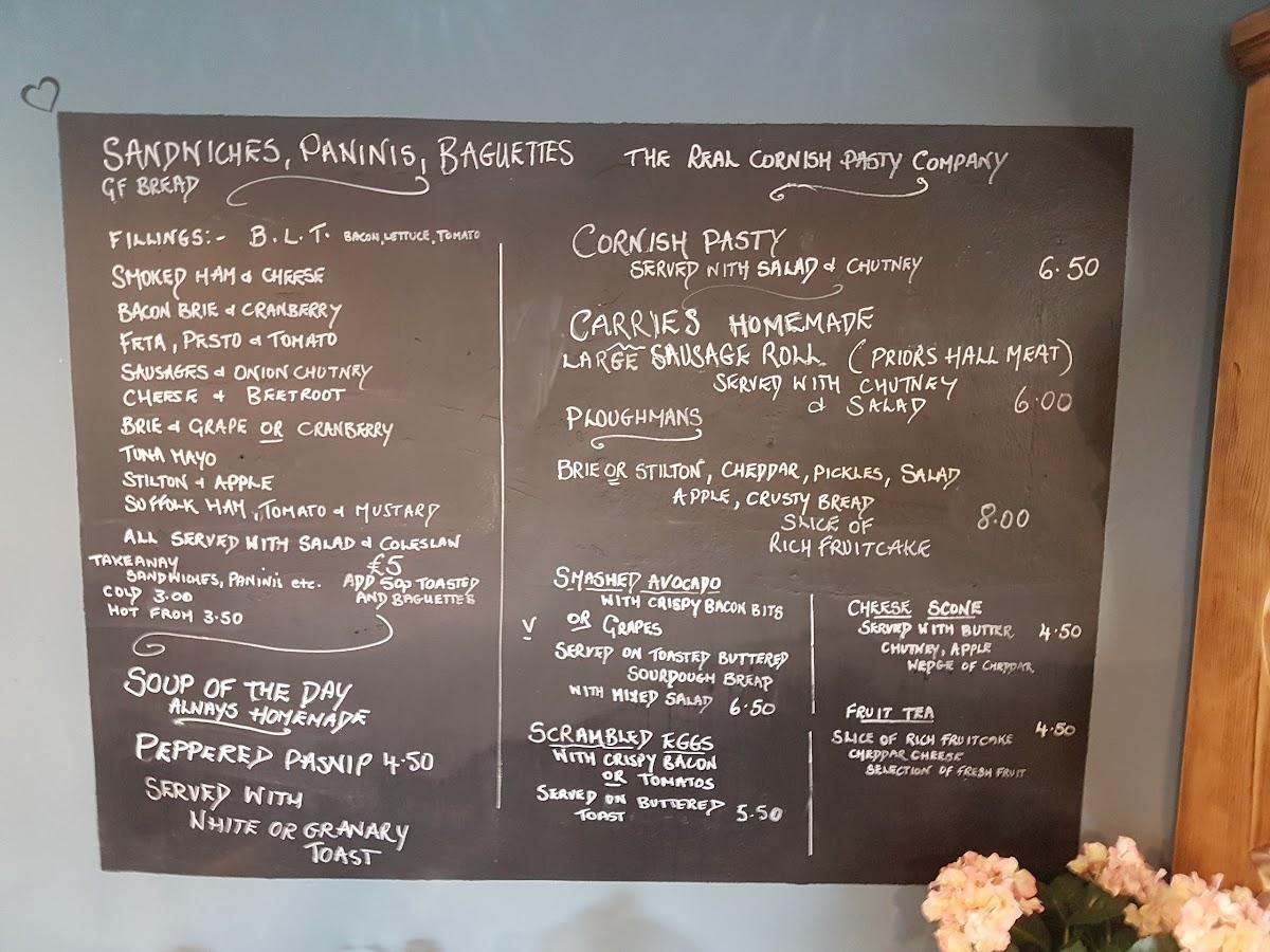 Menu at The Greedy Duck cafe, Finchingfield