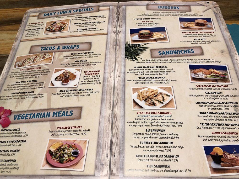 Menu at The Quarterdeck Seafood Bar & Grill, Arroyo Grande