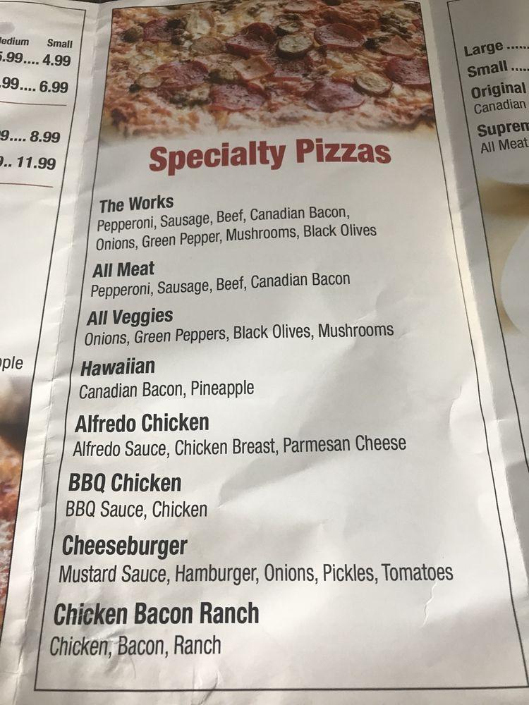 Menu at All American Pizza pizzeria, El Reno, SW 27th St