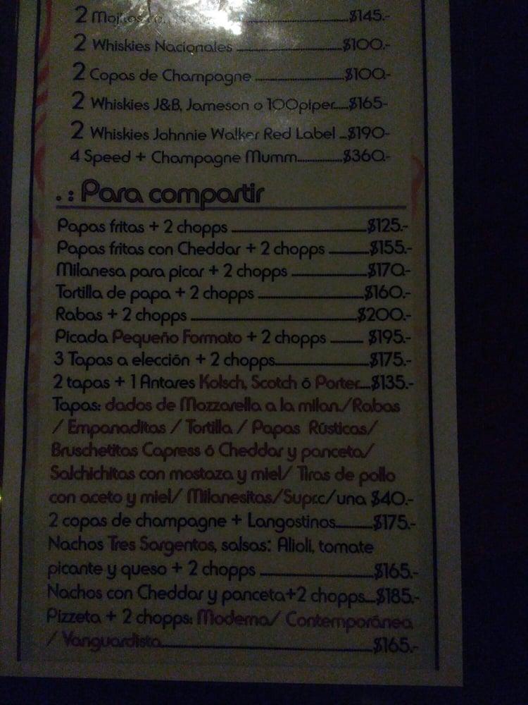 Carta de Barbaro - Bar de Tapas, Buenos Aires