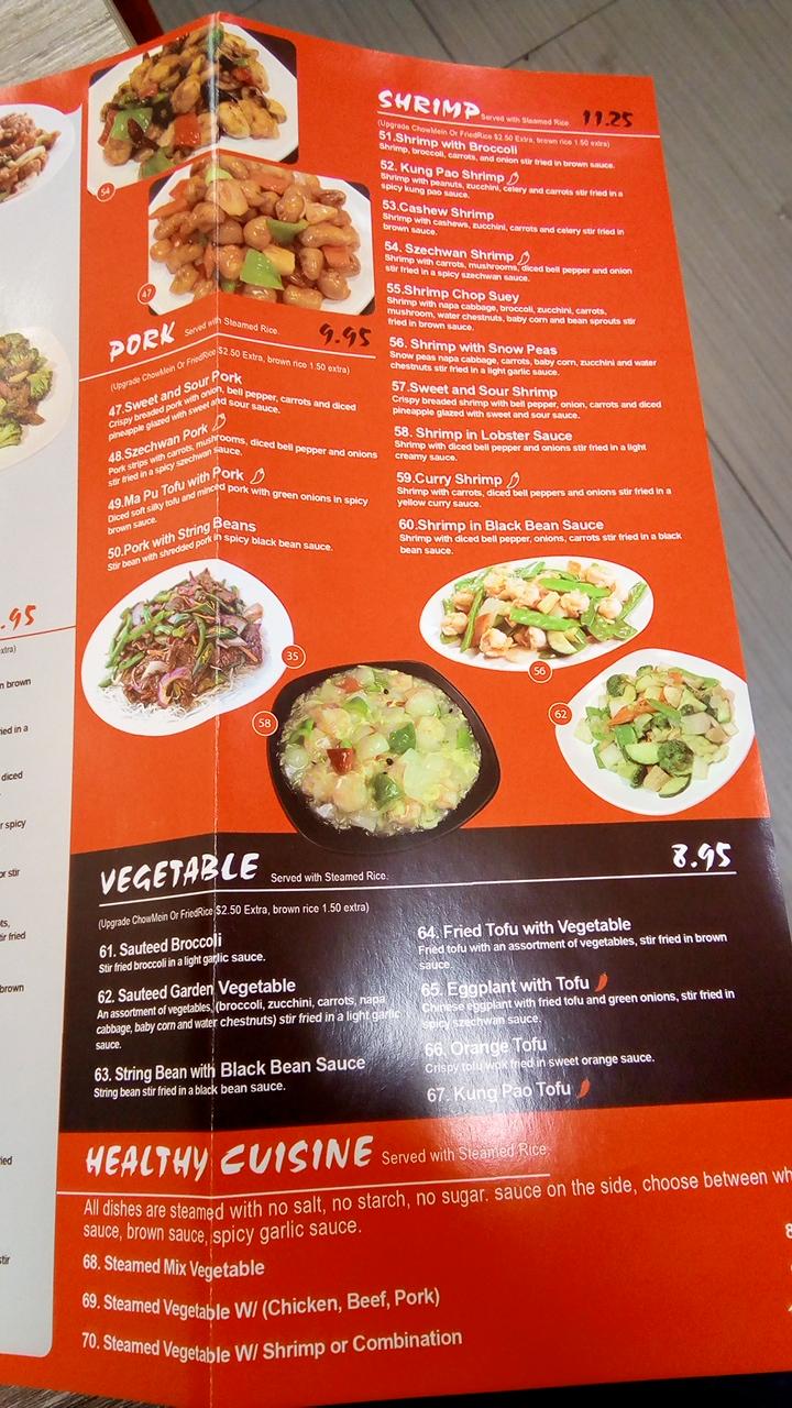 Menu at CHINA FUSION RESTAURANT, Oceanside