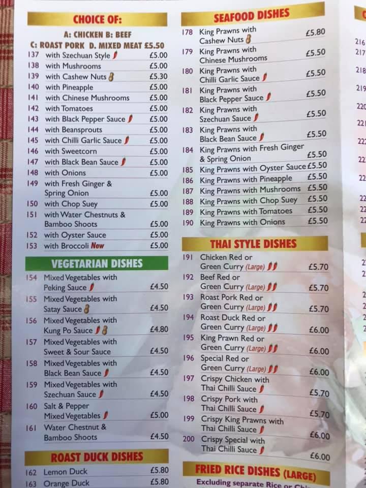 Menu at Chens Kitchen fast food, Kirkcudbright
