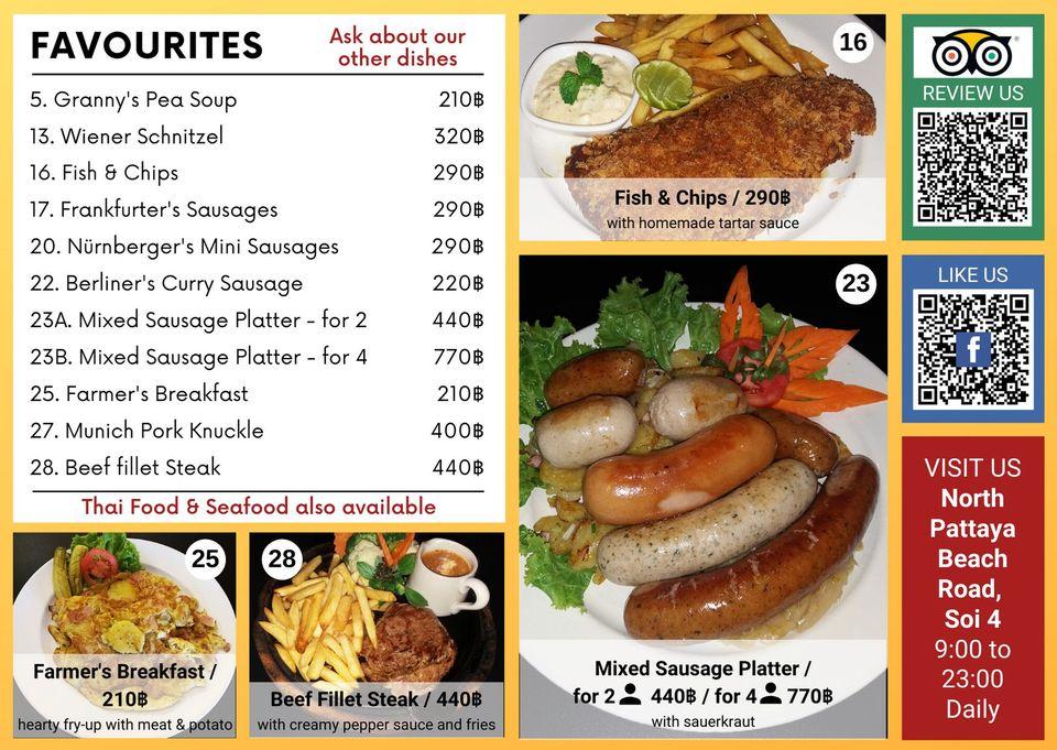 Menu at Deutsches Haus Restaurant, Pattaya City, ซ 20260