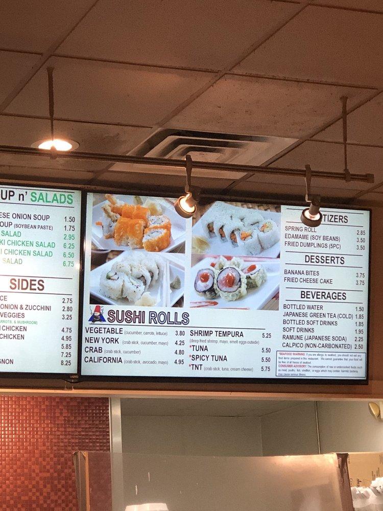 Menu at Miyabi Jr. Express restaurant, Fayetteville