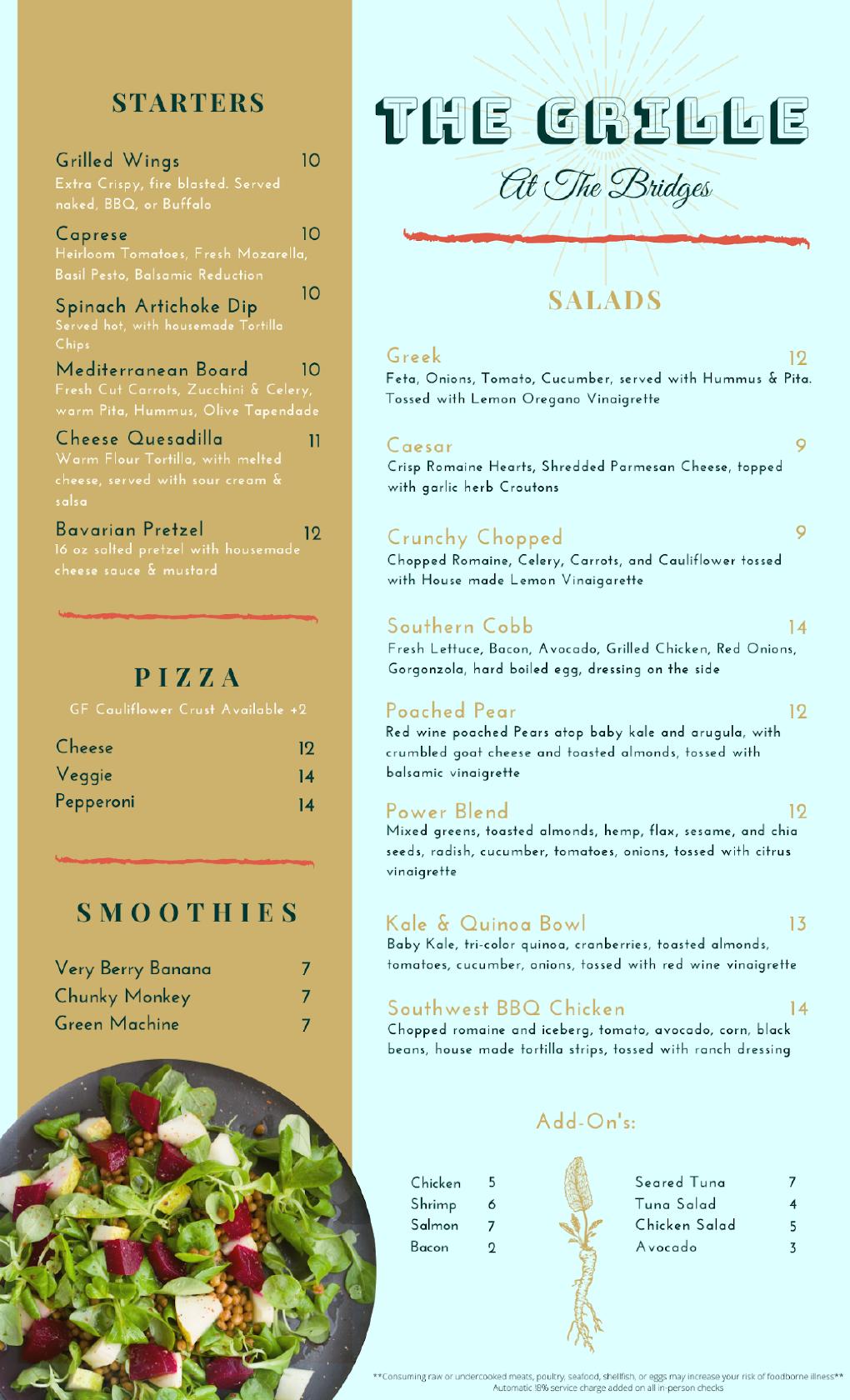 Menu at GG’s at The Bridges restaurant, Boca Raton, Golden Gate Ave