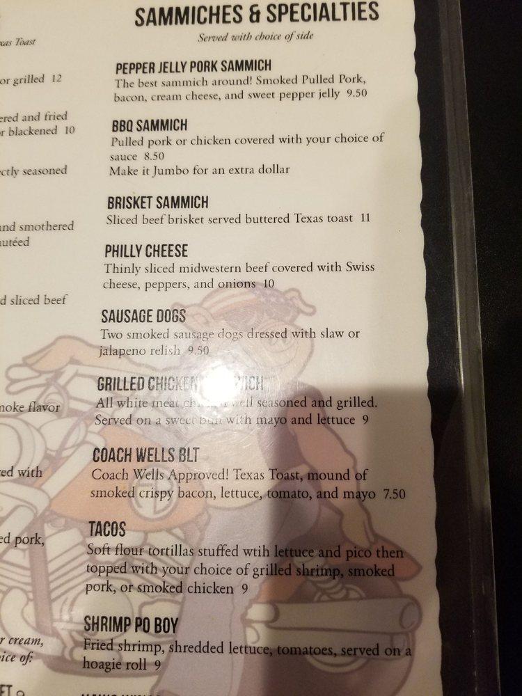 Menu at Fatback's BBQ, Dothan