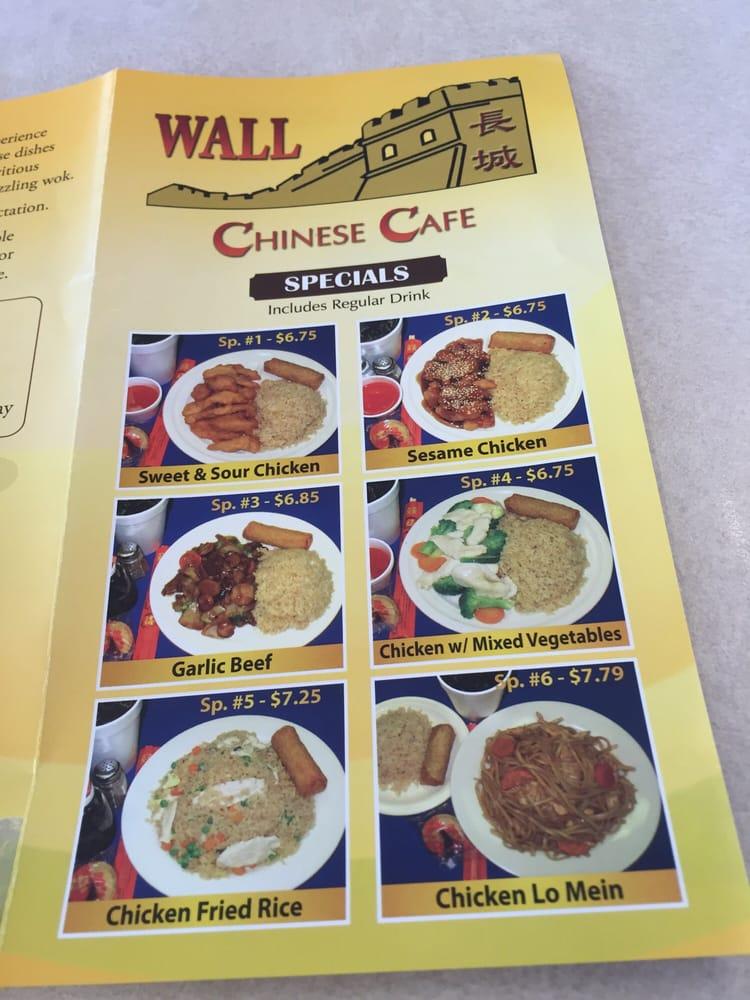 Menu at Wall Chinese Cafe, Waxahachie