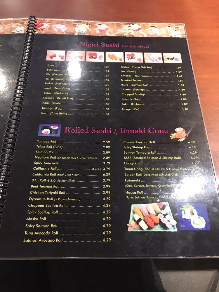 Menu at Yuko Maki restaurant, North Vancouver, Lonsdale Ave