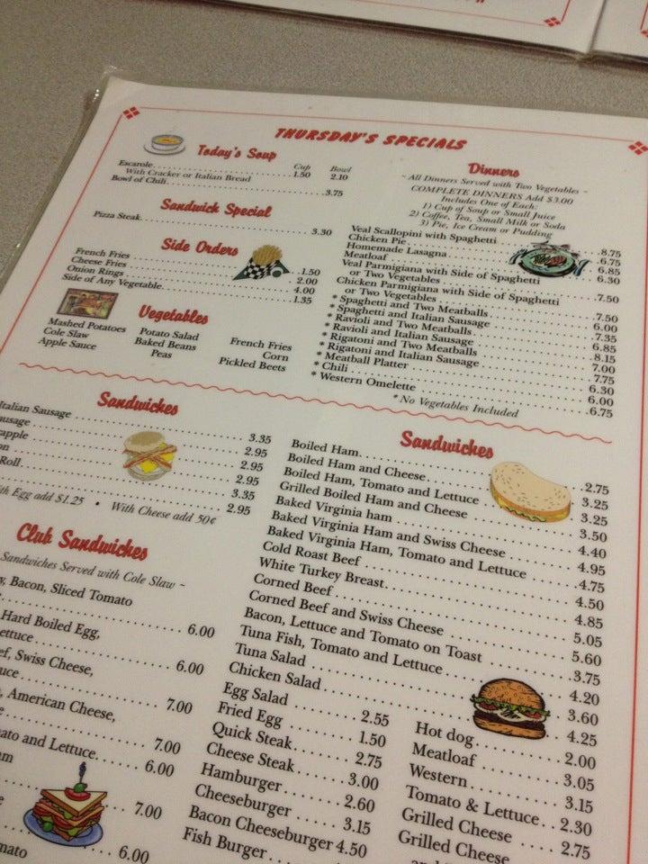 Menu at Angelo's Glassboro Diner restaurant, Glassboro